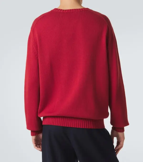 SAMAN AMEL Gio Cotton Sweater - Red