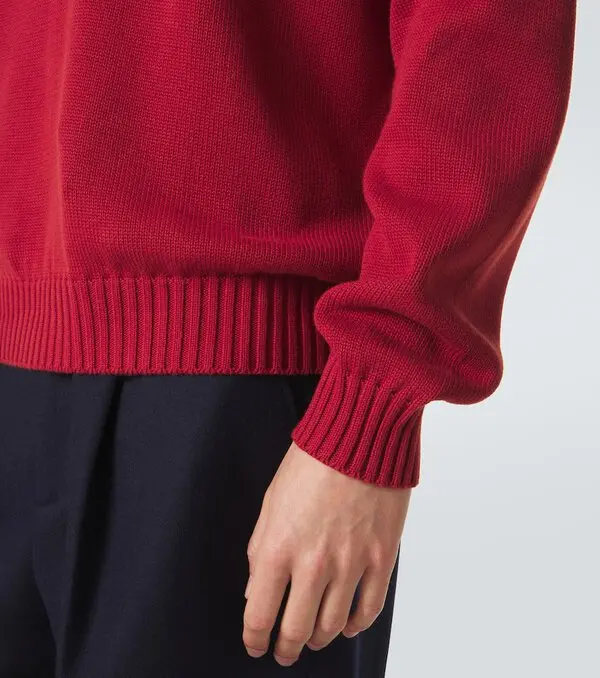 SAMAN AMEL Gio Cotton Sweater - Red