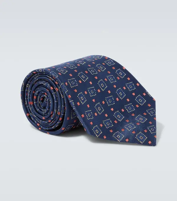 Charvet Silk Jacquard Neck Tie - Blue