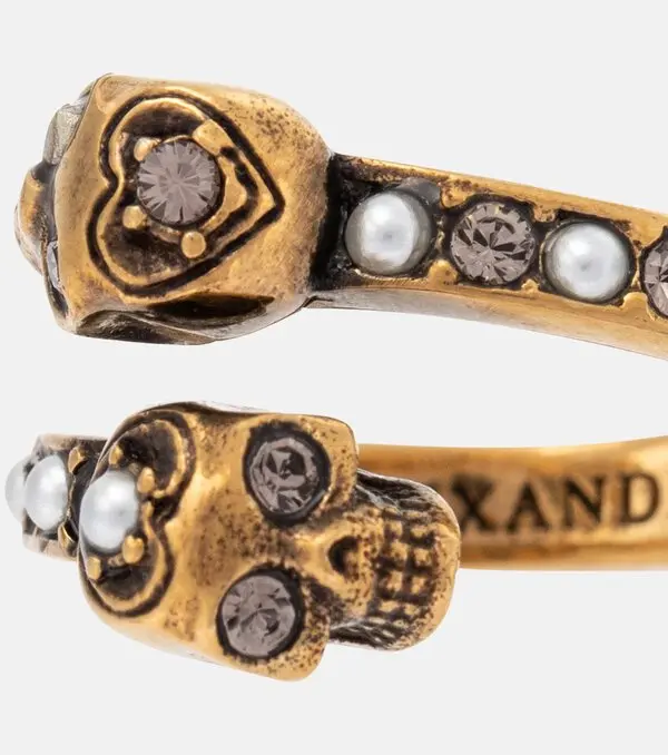 Alexander McQueen Skull Embellished Ring - Gold