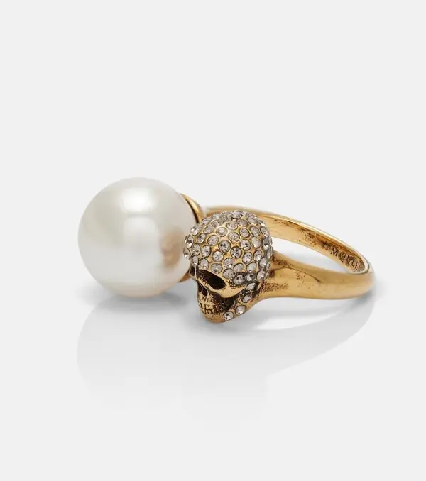 Alexander McQueen Skull Embellished Ring - Silver