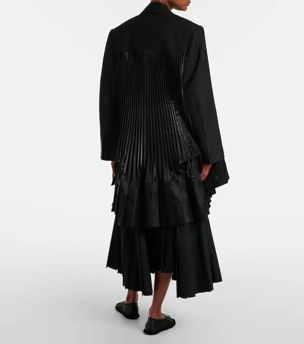 Junya Watanabe Pleated Wool Blazer Dress