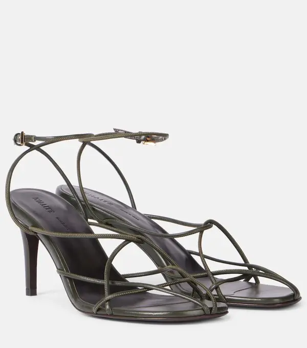 Khaite Loulou 75 Leather Sandals - Green