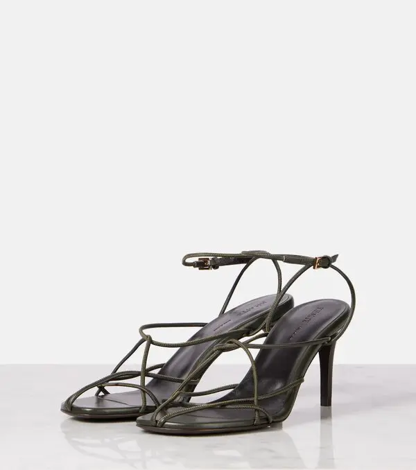 Khaite Loulou 75 Leather Sandals - Green