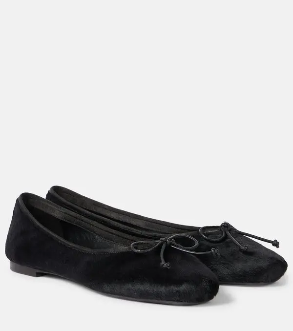 Khaite Charlotte Calf Hair Ballet Flats - Black