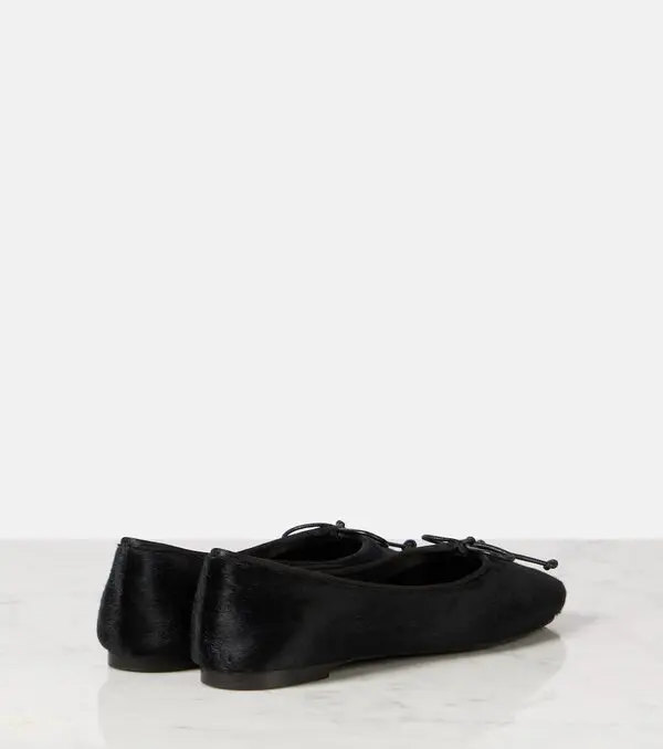 Khaite Charlotte Calf Hair Ballet Flats - Black