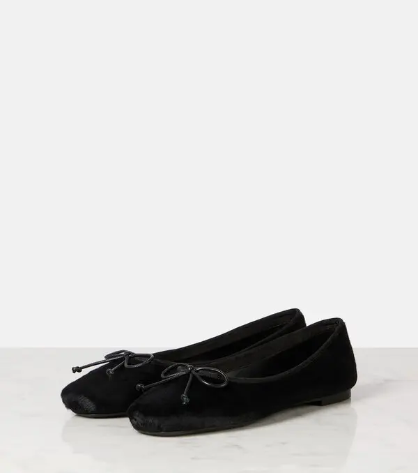 Khaite Charlotte Calf Hair Ballet Flats - Black