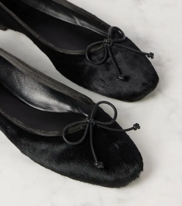 Khaite Charlotte Calf Hair Ballet Flats - Black