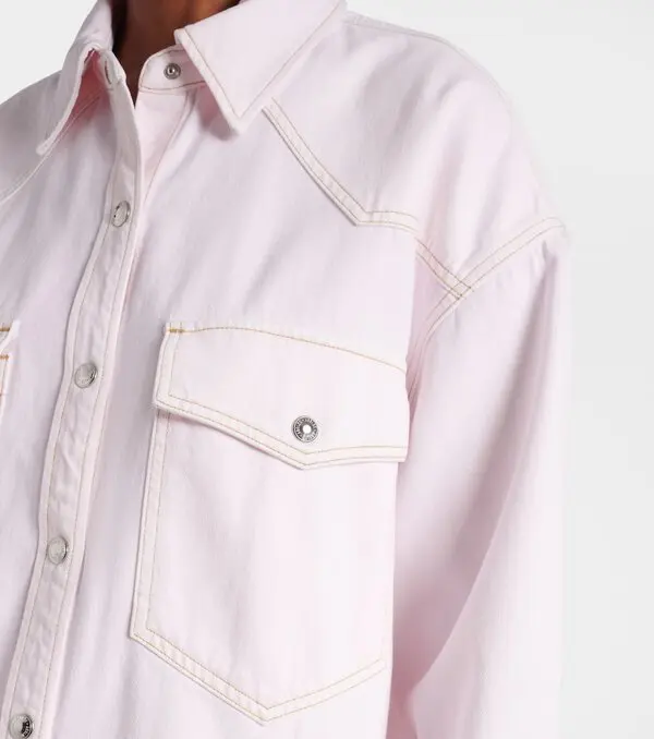 AGOLDE Lotta Denim Overshirt - Pink