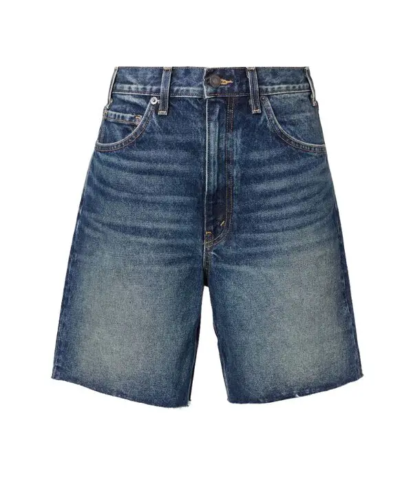 NILI LOTAN Russel Mid-rise Denim Shorts - Blue