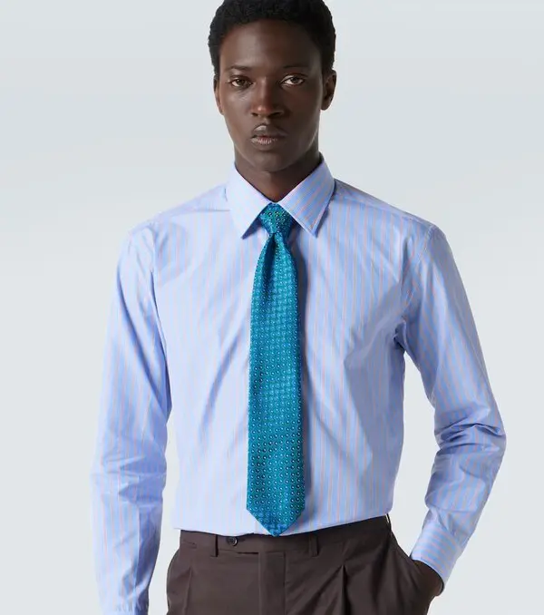 Charvet Silk Jacquard Neck Tie - Blue