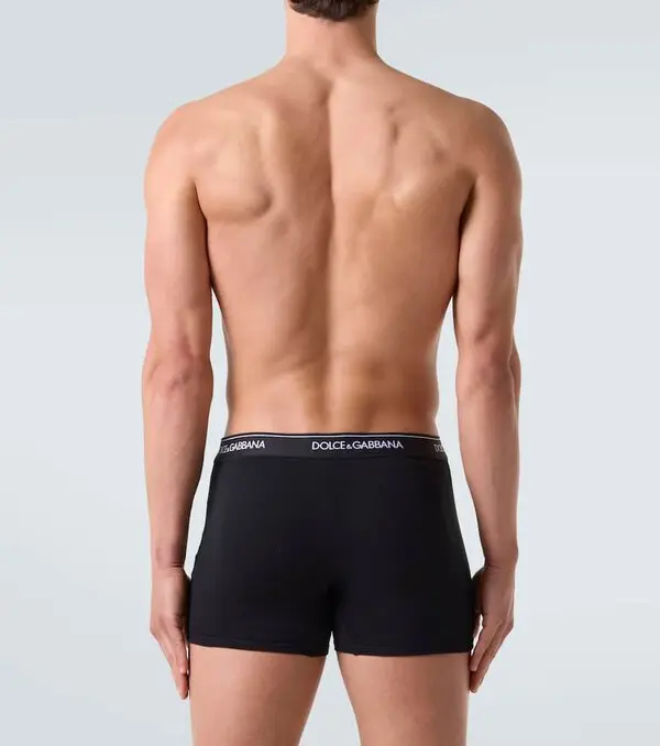 Dolce & Gabbana Set Of 2 Cotton-blend Briefs - Black