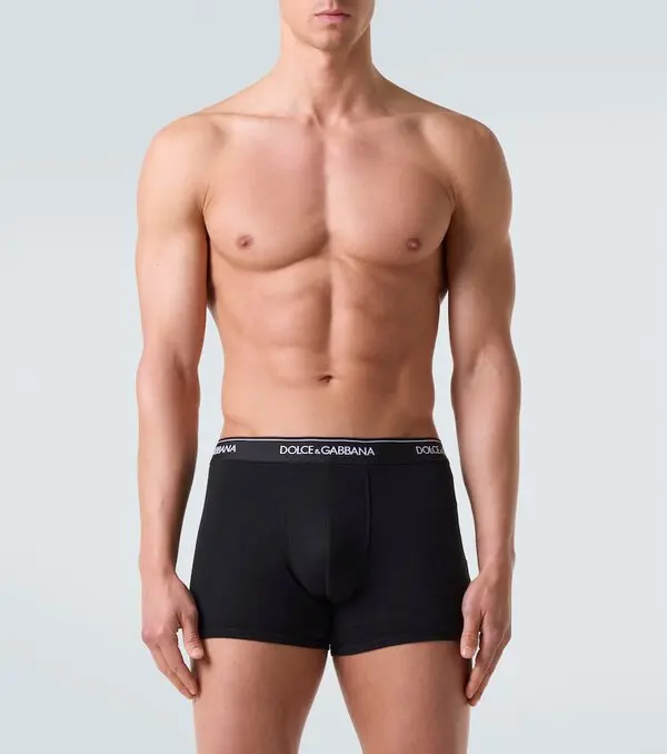 Dolce & Gabbana Set Of 2 Cotton-blend Briefs - Black