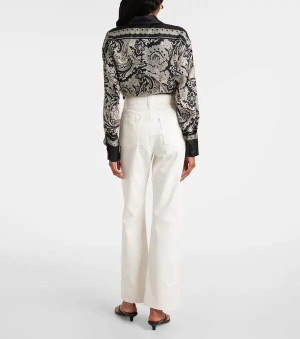 NILI LOTAN Calla High-rise Cropped Straight Jeans