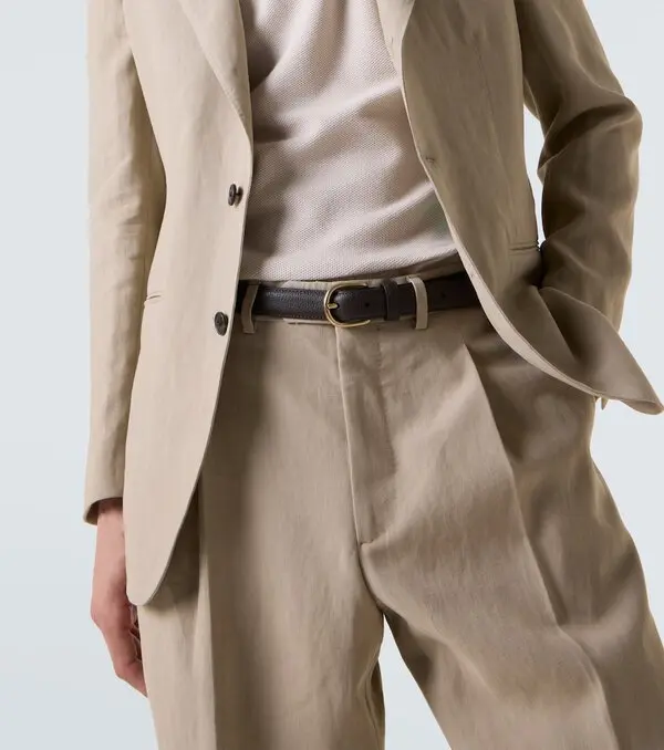 SAMAN AMEL Leather Belt - Brown