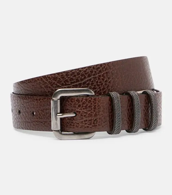 Brunello Cucinelli Monili Leather Belt - Brown