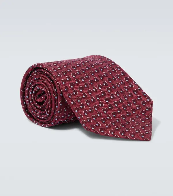 Charvet Silk Jacquard Neck Tie - Red