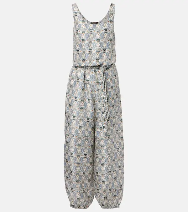 Loro Piana Nadia Printed Silk Shantung Jumpsuit - Multicoloured