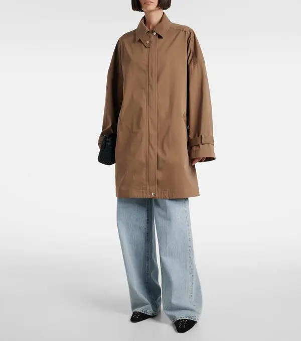 TOTEME Oversized Cotton Jacket - Brown