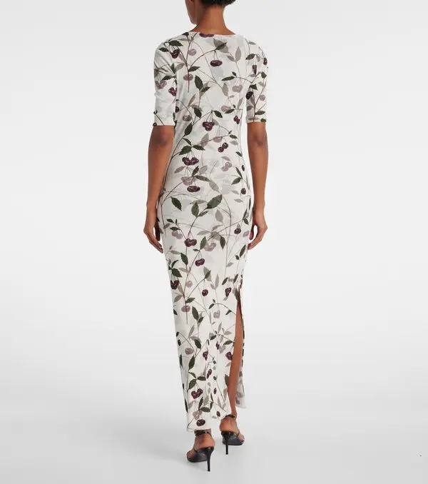 Stella McCartney Printed Mesh Jersey Maxi Dress
