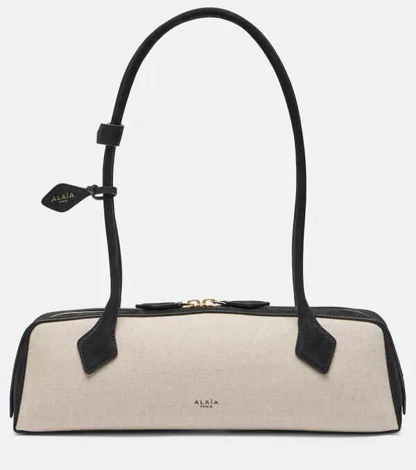 Alaïa Le Teckel Medium Canvas Shoulder Bag - Beige