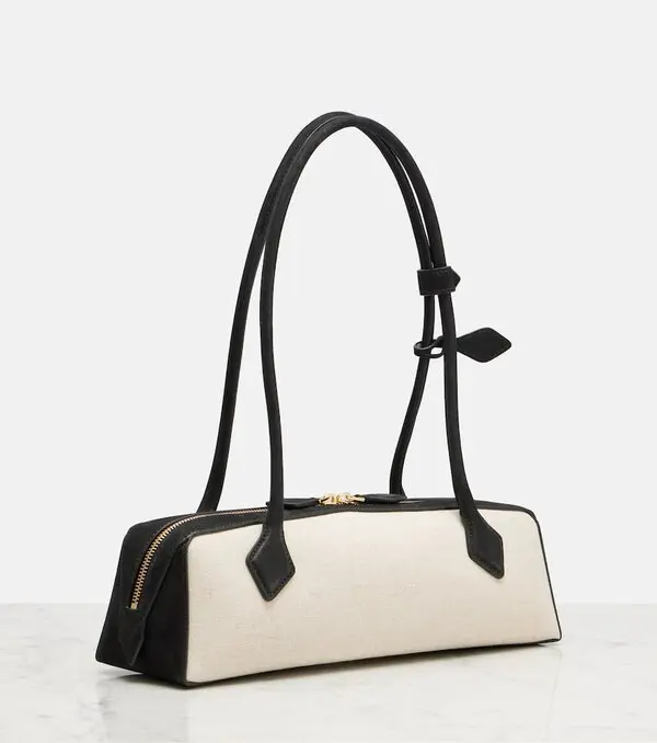 Alaïa Le Teckel Medium Canvas Shoulder Bag - Beige