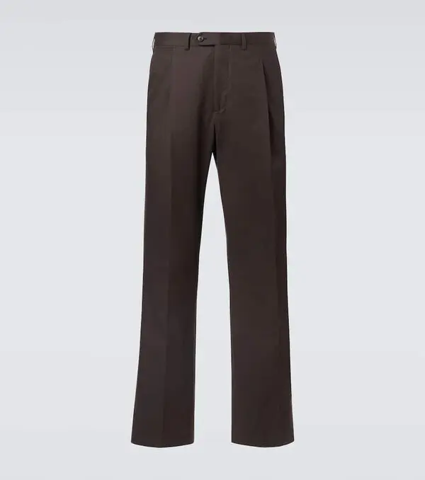 SAMAN AMEL Straight Leg Cotton And Cashmere Blend Trousers