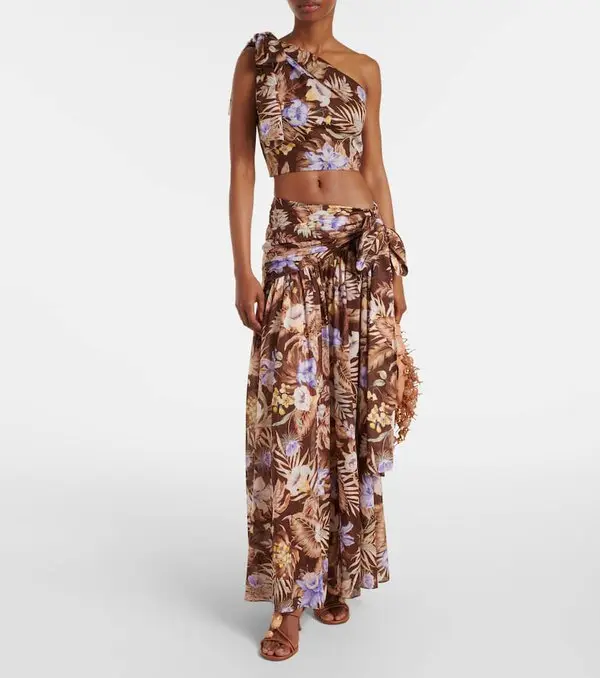 Zimmermann Coco Floral Cotton Maxi Skirt