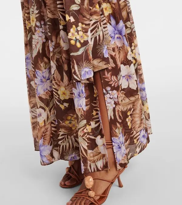Zimmermann Coco Floral Cotton Maxi Skirt