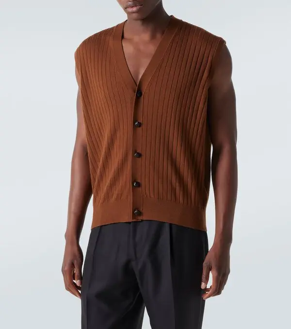 Bottega Veneta Ribbed Knit Wool Vest