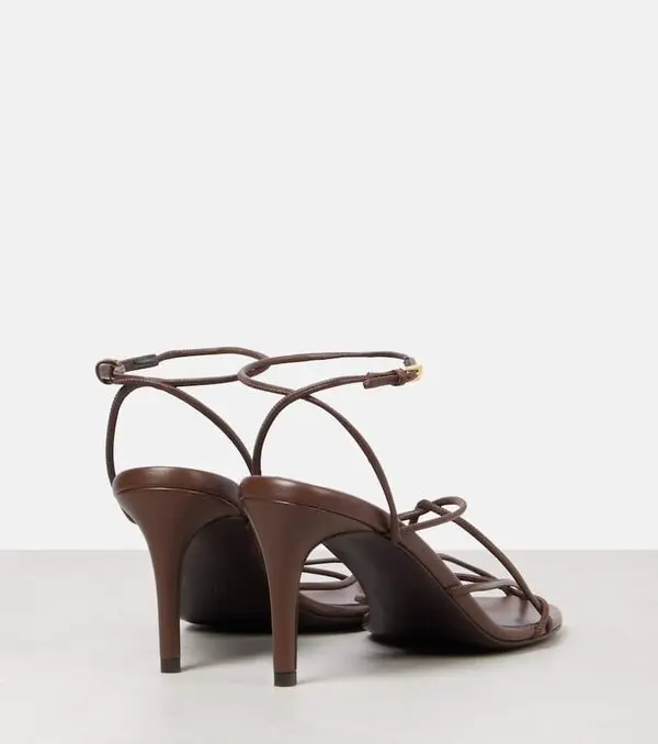 Khaite Loulou 75 Leather Sandals - Brown