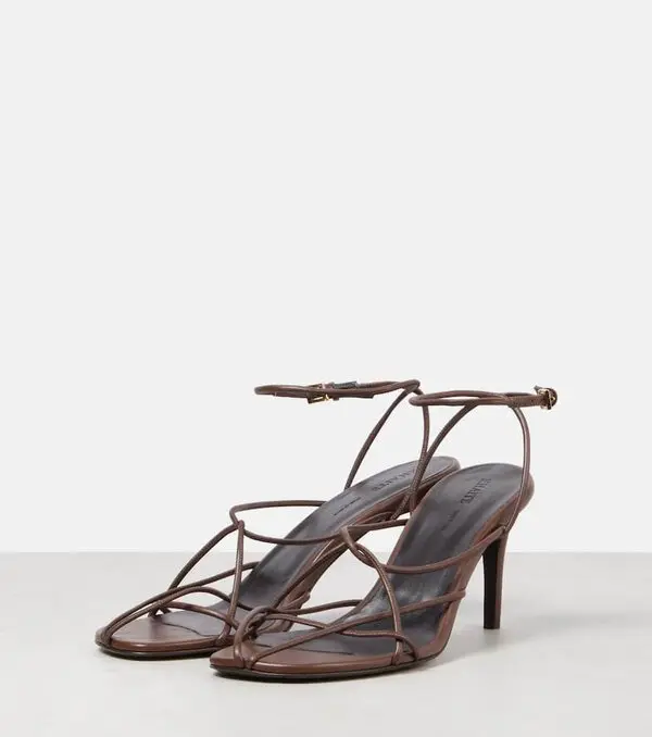 Khaite Loulou 75 Leather Sandals - Brown