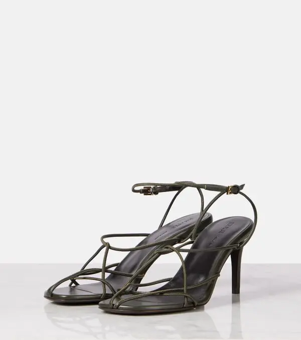 Khaite Loulou 75 Leather Sandals - Green