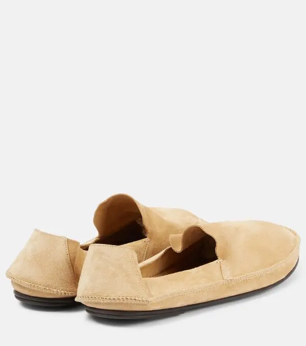 THE ROW Tyler Suede Loafers - Beige