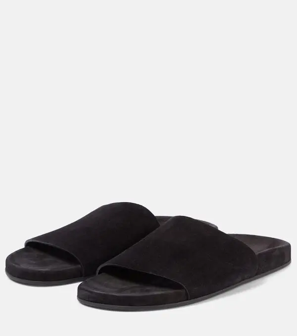 THE ROW Hugh Suede Slides