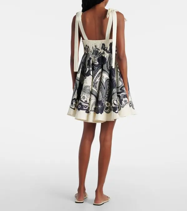 ALEMAIS Mickey Floral Linen Minidress