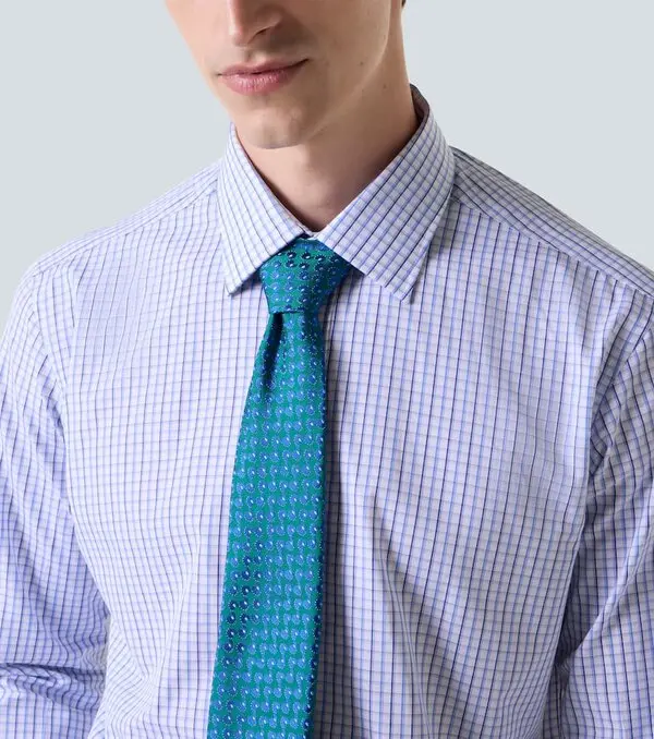Charvet Checked Cotton Poplin Shirt