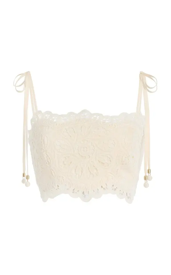 Zimmermann Rhiannon Lace Crop Top - Ivory