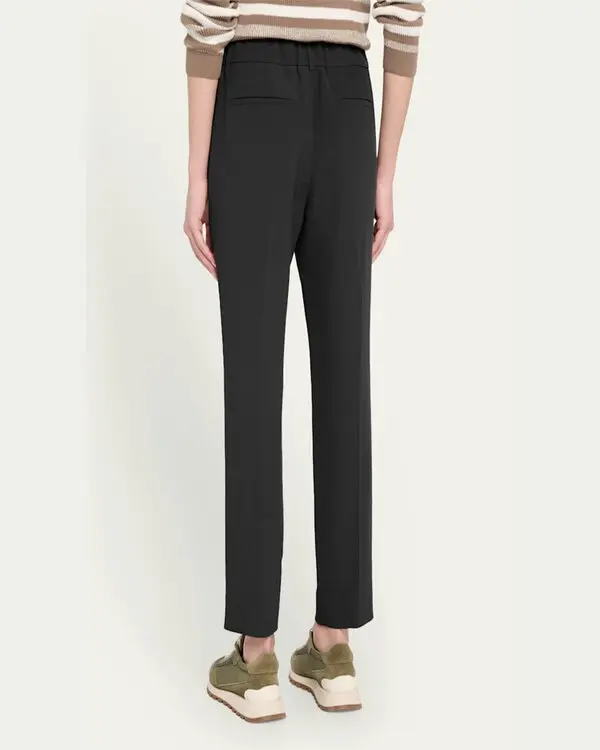 Brunello Cucinelli Silk Crepe Cady Ankle Pants
