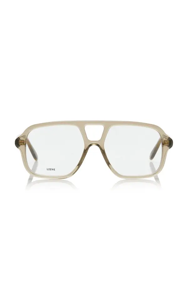 Loewe Slim Aviator-frame Acetate Glasses - Green