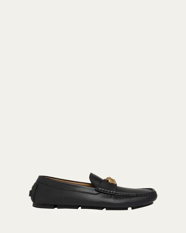 Versace Medusa Ornament Leather Drivers