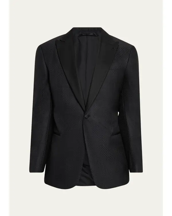 Giorgio Armani Honeycomb Satin Peak Lapel Dinner Jacket