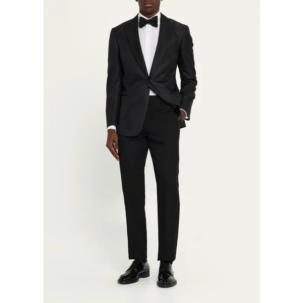 Giorgio Armani Honeycomb Satin Peak Lapel Dinner Jacket
