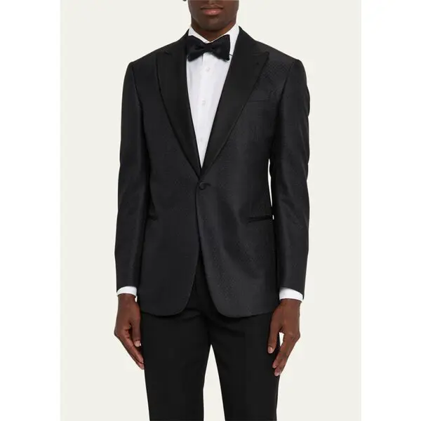 Giorgio Armani Honeycomb Satin Peak Lapel Dinner Jacket