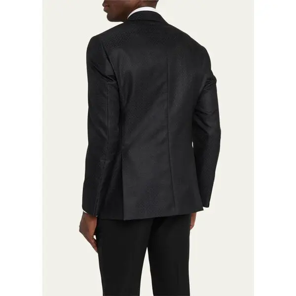 Giorgio Armani Honeycomb Satin Peak Lapel Dinner Jacket