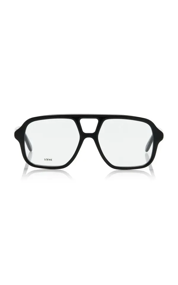 Loewe Slim Aviator Acetate Glasses - Black