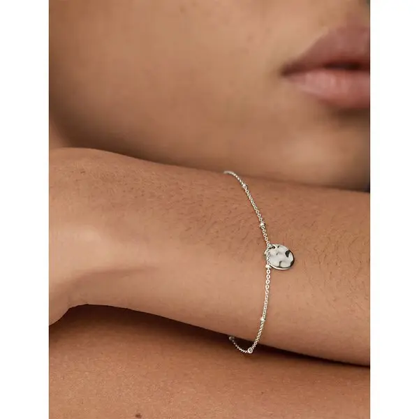 Monica Vinader Siren Muse Sterling Hammered Disc Chain Bracelet - Silver