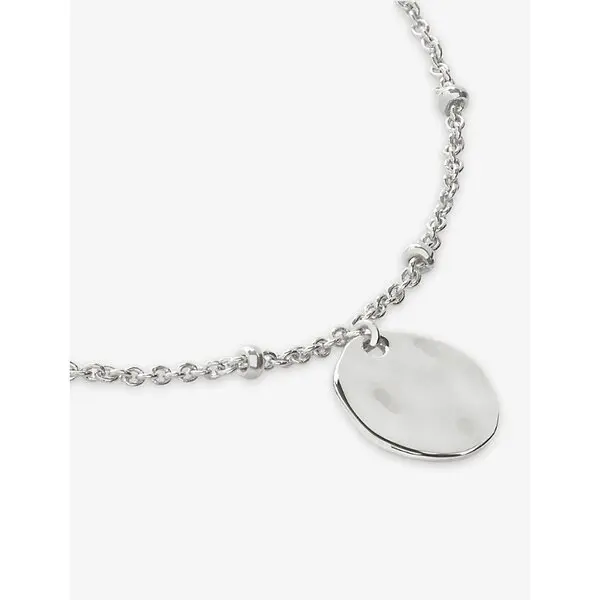 Monica Vinader Siren Muse Sterling Hammered Disc Chain Bracelet - Silver