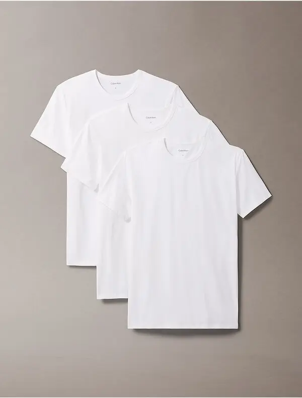 Calvin Klein Cotton Stretch Blend 3-pack Slim Fit Crewneck T-shirt - White
