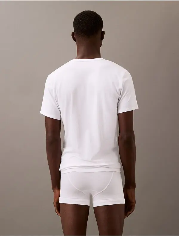 Calvin Klein Cotton Stretch Blend 3-pack Slim Fit Crewneck T-shirt - White